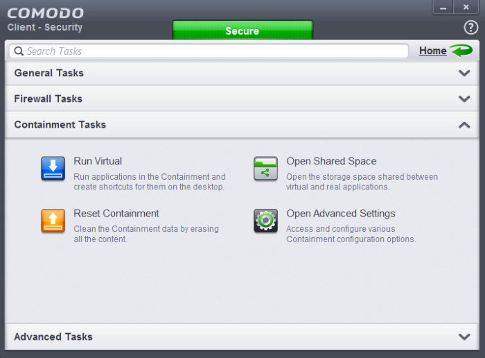 Containment Tasks - Introduction, Sandbox Computer Security | Comodo Client Security